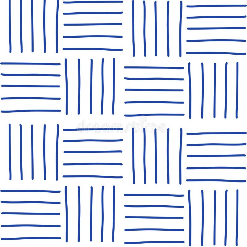 Trendy Minimalist Seamless Pattern with Abstract Hand Drawn Blue and ...