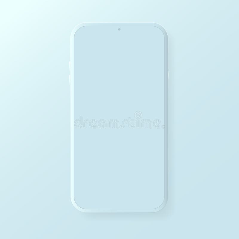 Trendy Mobile Phone Template with Blank Screen for Design App and ...