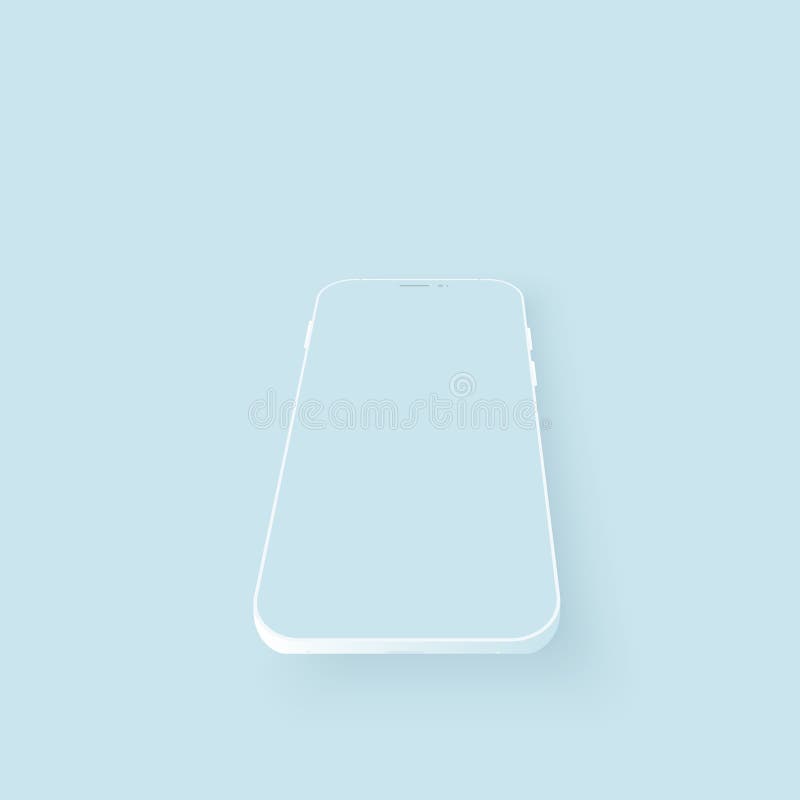 Trendy Mobile Phone Template with Blank Screen for Design App. Vector ...