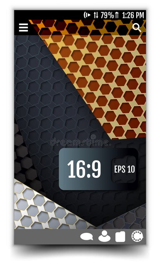 Trendy Mobile Smartphone UI Design, Polygonal Hexagonal Geometric ...