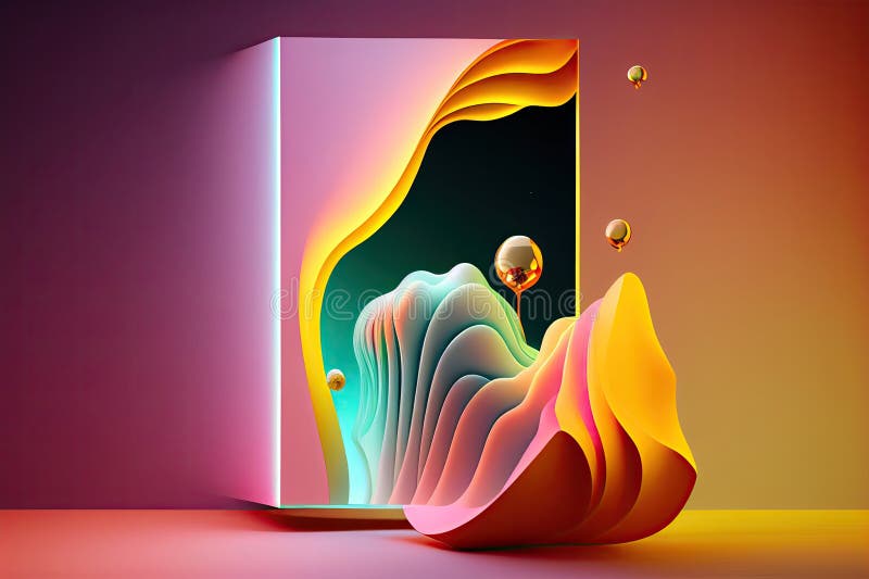 Trendy Modern Design Background with Colorful Shapes, Geometric ...