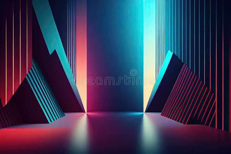 Trendy Modern Design Background with Colorful Shapes, Geometric ...