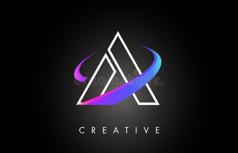 A Trendy Modern Letter Logo Design Monogram And Creative Swoosh On Black Background Stock Vector