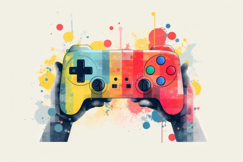 Trendy Modern Video Game Controller Abstract Graphic Design ...