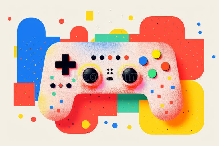 Trendy Modern Video Game Controller Abstract Graphic Design ...