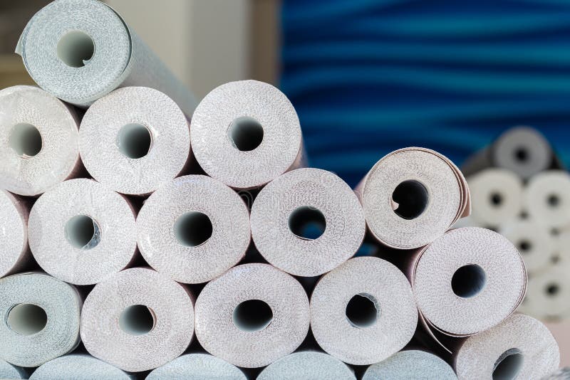 Trendy Multicolored Modern Design Rolls Wallpaper As Background. Luxury ...