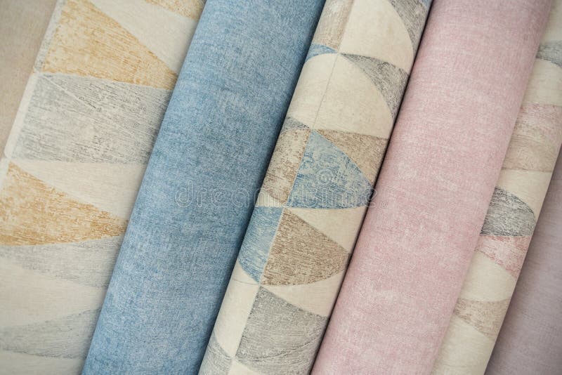 Trendy Multicolored Modern Design Rolls Wallpaper As Background. Luxury ...
