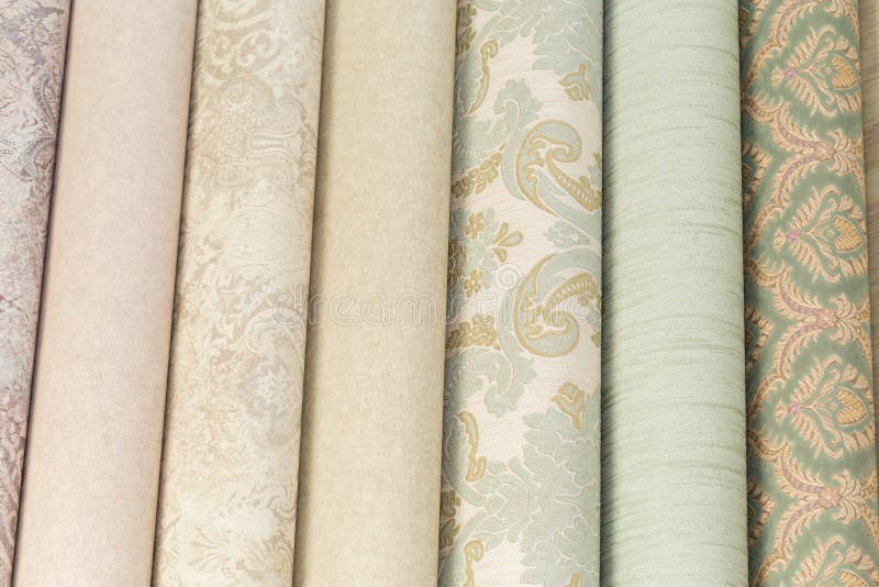 Trendy Multicolored Modern Design Rolls Wallpaper As Background. Luxury ...