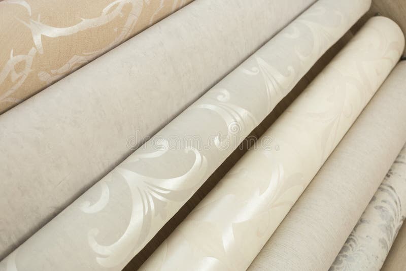 Trendy Multicolored Modern Design Rolls Wallpaper As Background. Luxury ...