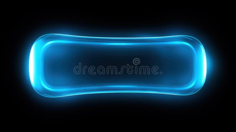 Trendy Neon Blue Speech Bubble Icon with Glowing Message on Transparent ...