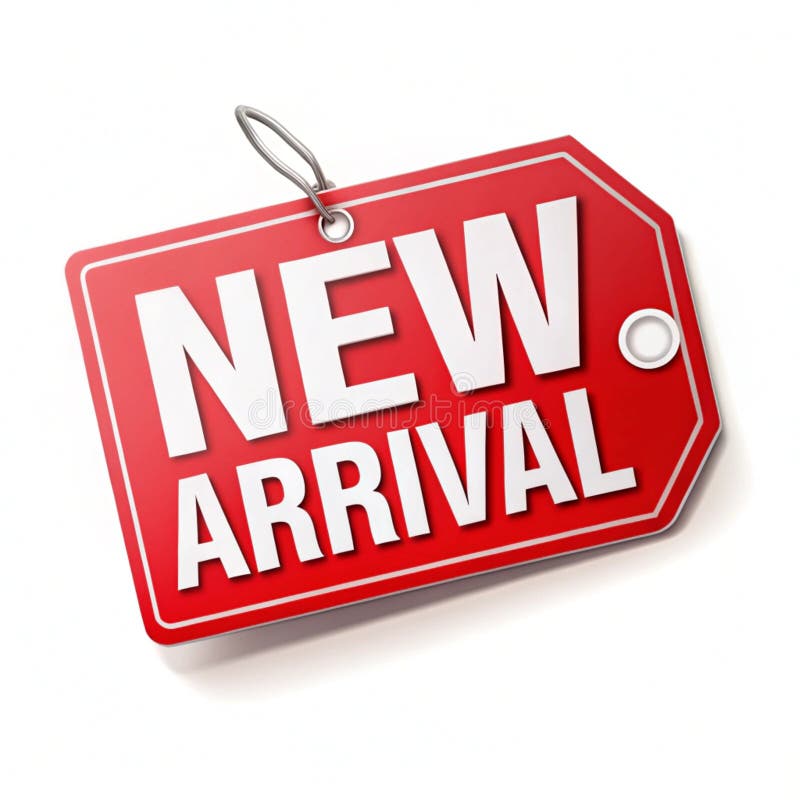 Trendy NEW ARRIVAL Tag in Bold Typography Stock Illustration ...