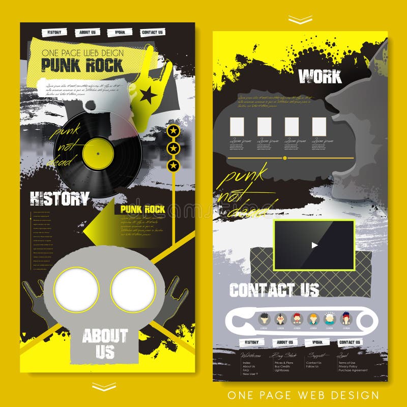 Trendy One Page Website Template Design Stock Vector - Illustration of ...