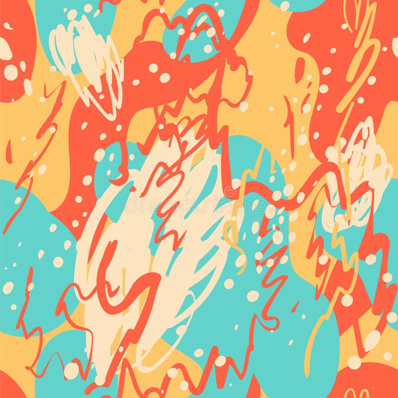 Trendy Orange Scratch Seamless Pattern. Stock Vector - Illustration of ...