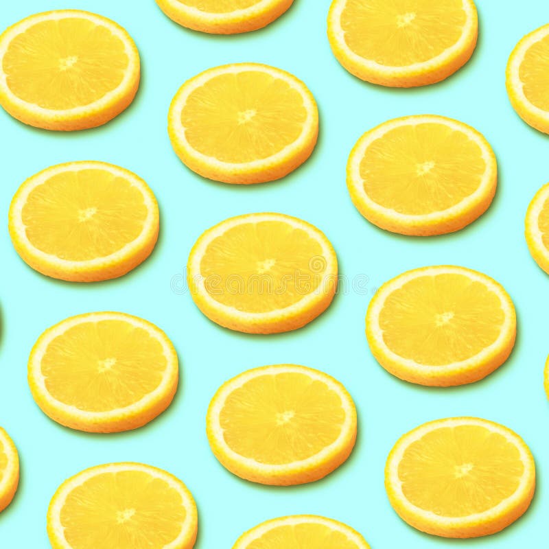 Lemon pattern on blue stock image. Image of color, flat - 167507805