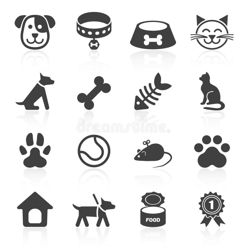 Simple Pets Icons stock vector. Illustration of food - 61782340