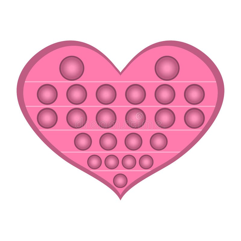 Trendy Pop it Fidget in Shape Pink Heart. Vector Illustration on White ...