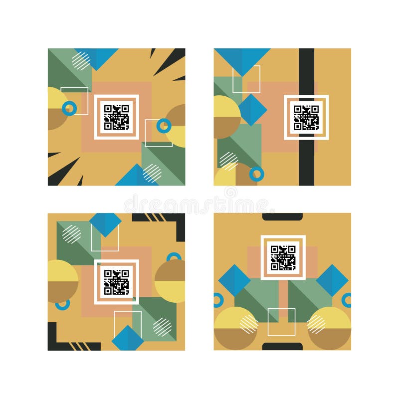 Trendy Qr Code Label Design Collection Stock Vector - Illustration of ...