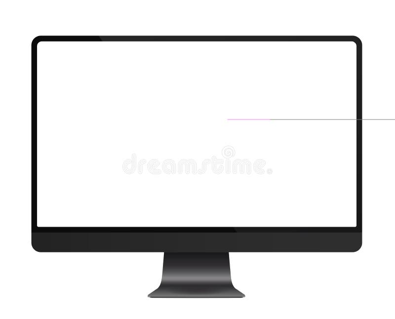Trendy Realistic Thin Frame Monitor Mock Up with Blank White Screen ...