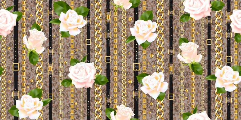 Trendy Repeating Print with Roses Stock Vector - Illustration of ...