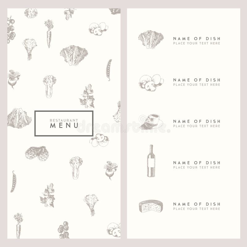 Trendy Restaurant Menu Design Vector Hand Drawn Stock Vector ...