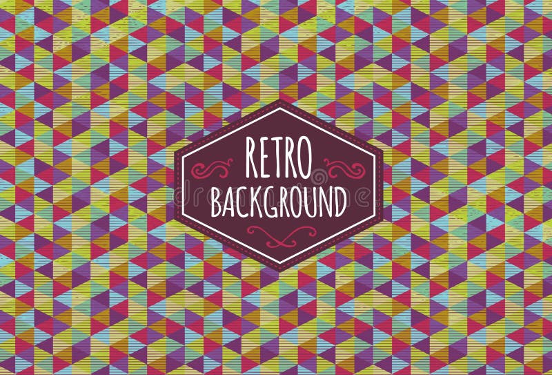 Trendy retro background. stock vector. Illustration of geometric - 56343941