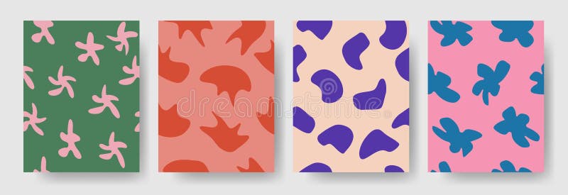Set of Abstract Seamless Patterns. Trendy Retro Style, Groove Style ...