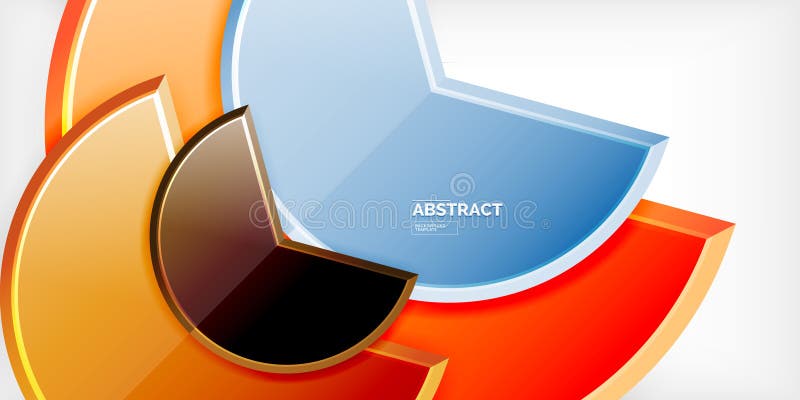 Trendy Round Shapes with Triangular Angle Design Element. Vector ...