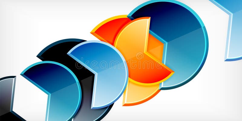 Trendy Round Shapes with Triangular Angle Design Element. Vector ...