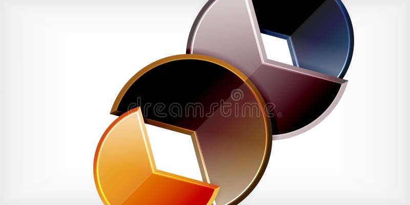 Trendy Round Shapes with Triangular Angle Design Element. Vector ...