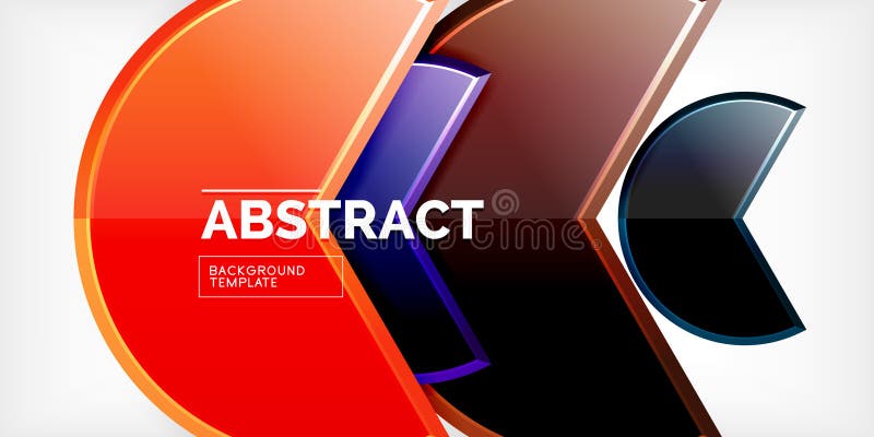 Trendy Round Shapes with Triangular Angle Design Element. Vector ...