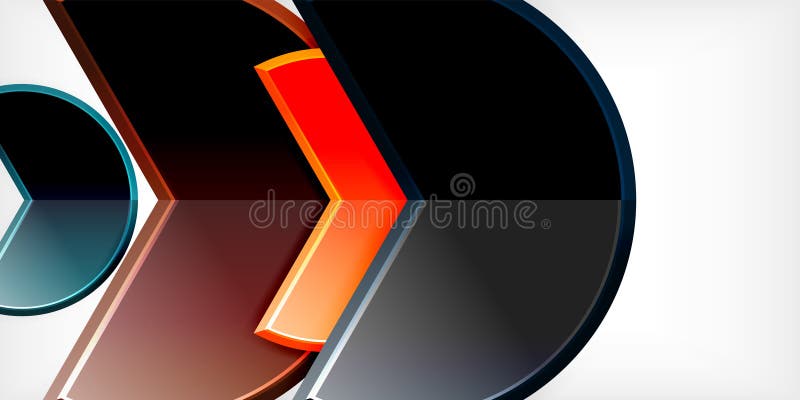 Trendy Round Shapes with Triangular Angle Design Element. Vector ...