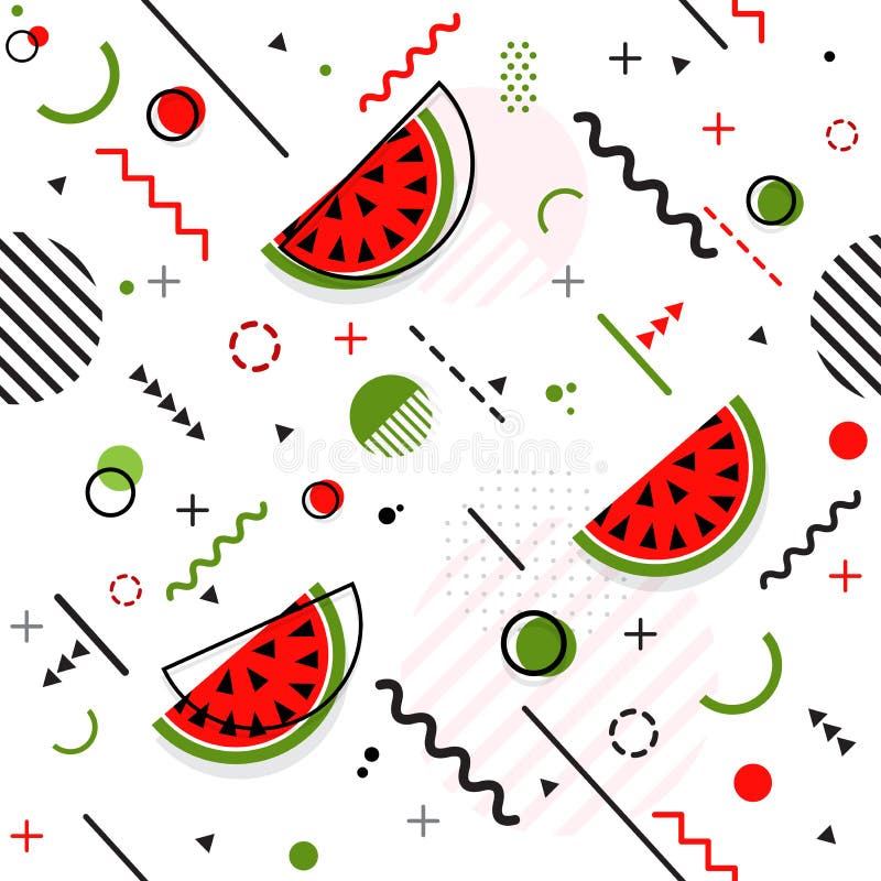 Trendy Seamless, Memphis Style Valentines Geometric Pattern, Vector ... Trendy Seamless, Memphis Style Valentines Geometric Pattern, Vector ...