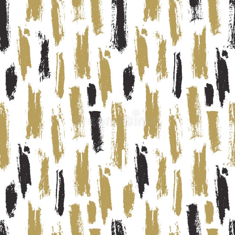 Trendy Seamless Pattern with Ink Brush Strokes Stock Vector ...