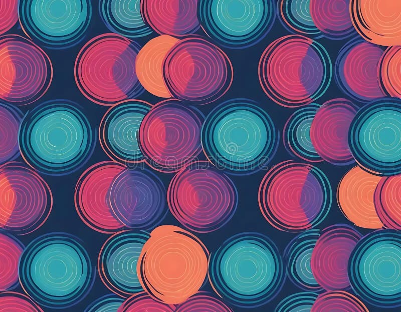 Trendy Seamless Pattern with Vibrant Cool Colors Stock Illustration ...
