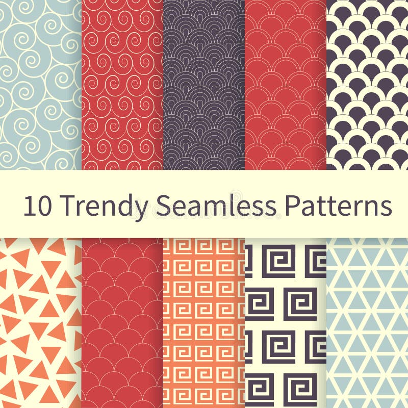 Trendy seamless patterns stock vector. Illustration of scrapbook - 49824166