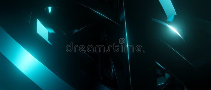 Trendy Shiny Metallic Minimal Turquoise Background 3D Rendering Stock ...