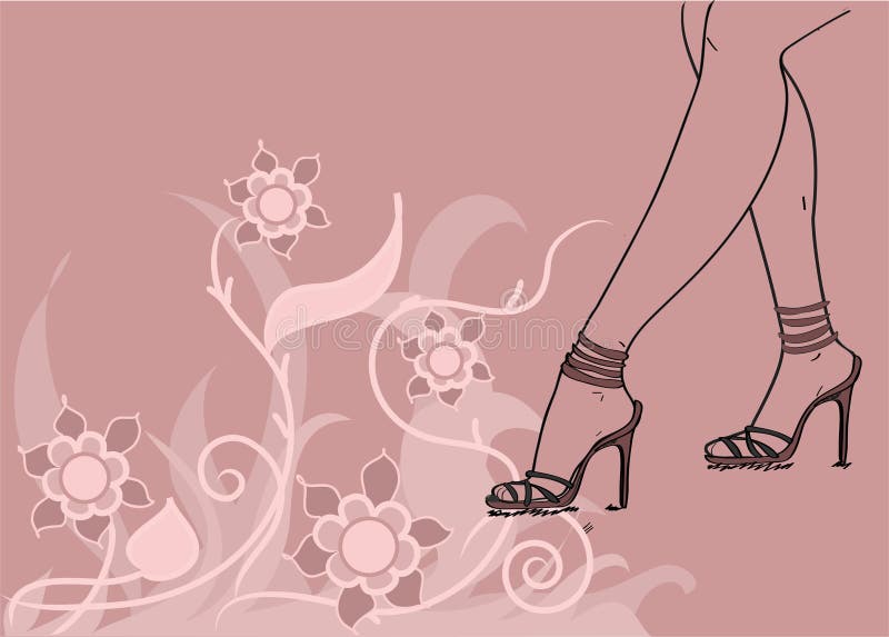 Trendy Shoes, Sandals and Nice Legs Vector Stock Vector - Illustration ...