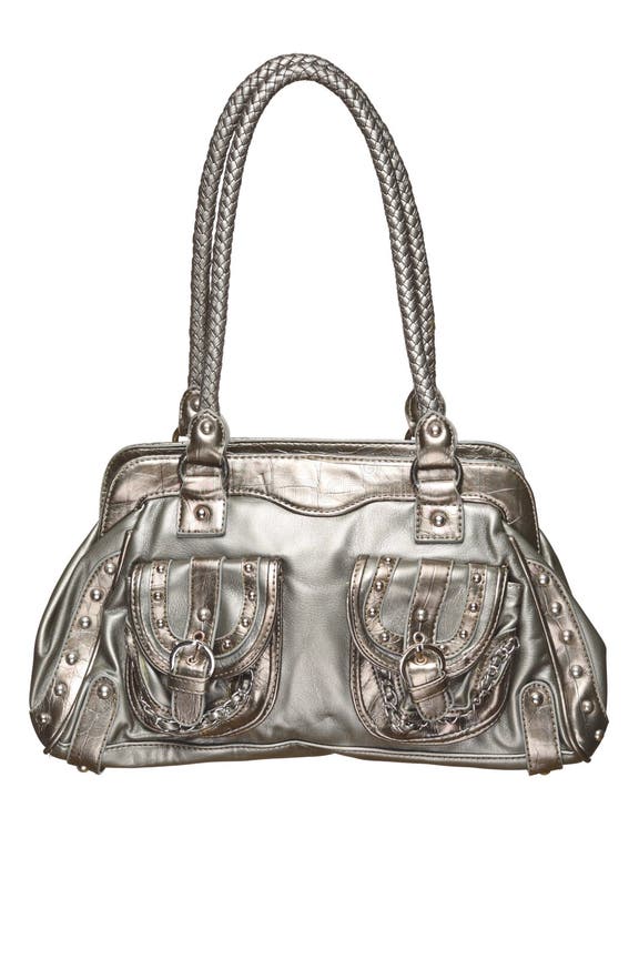 Trendy silver purse stock photo. Image of clothing, accessory - 7706544