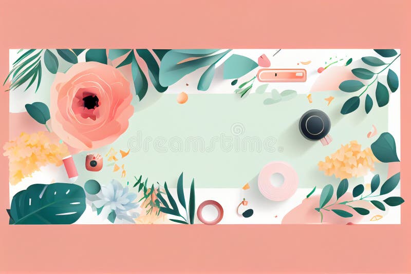 Trendy Simple Flat Lay Design Vector Horizontal Background Stock ...