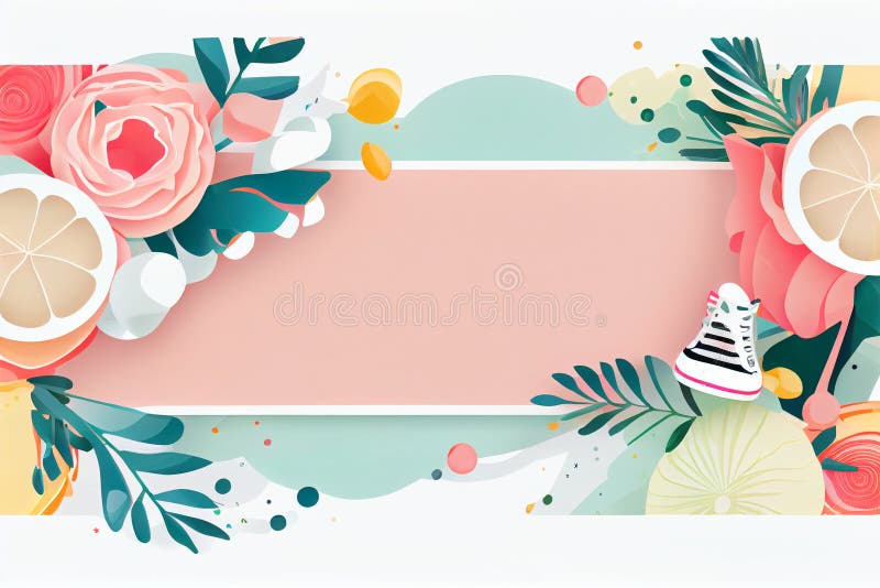 Trendy Simple Flat Lay Design Vector Horizontal Background Stock ...