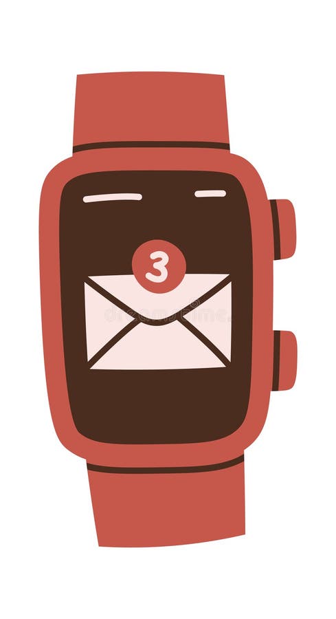 Trendy Smart Watch Flat Icon Digital Accessory for Wrist Stock Vector - Illustration of table ...