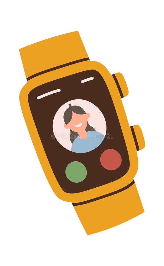 Trendy Smart Watch Flat Icon Digital Accessory for Wrist Stock Vector - Illustration of hour ...