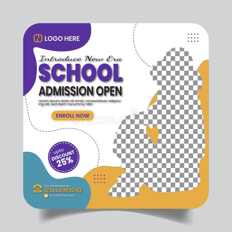 Trendy Social Media School Post Design Templates Stock Vector ...