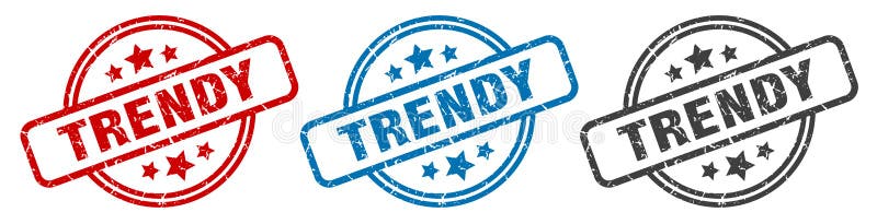 Trendy Stamp. Trendy Round Isolated Sign Stock Vector - Illustration of ...