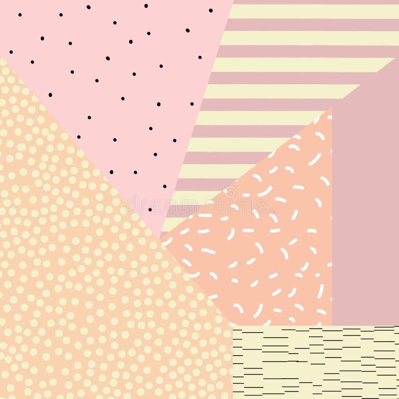 Trendy Style Background with Retro Style Texture, Pattern and Geometric ...