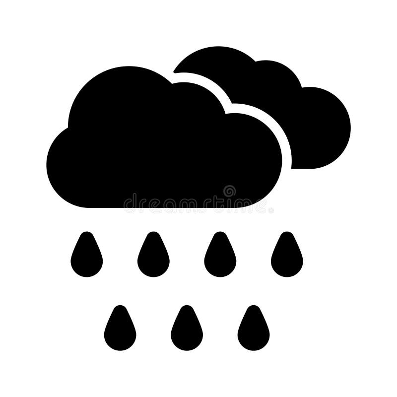 Trendy Style Icon of Raining, Cloud Raining Vector Design Stock ...