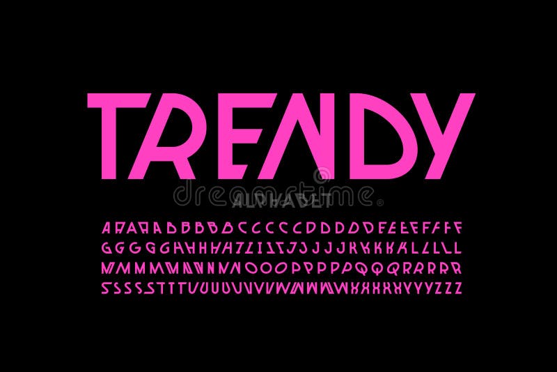 Trendy Style Distorted Glitch Font Stock Vector - Illustration of ...