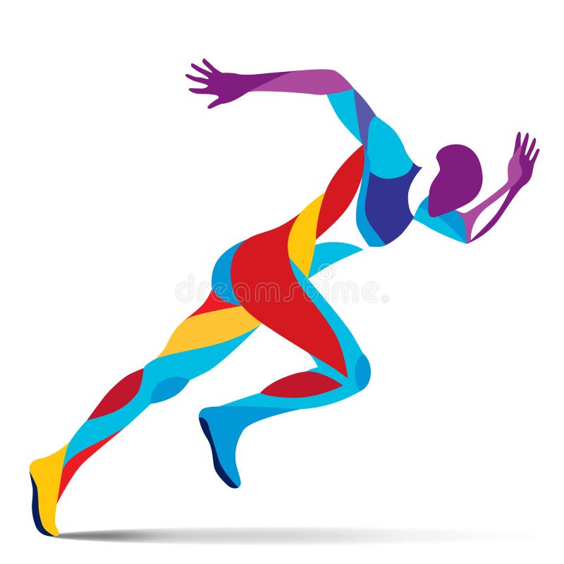 Trendy Stylized Illustration Movement, Running Man, Line Vector ...