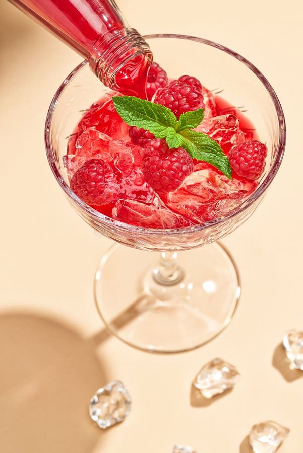 Trendy Summer Cocktail Rosito Raspberry Stock Image - Image of cocktail ...