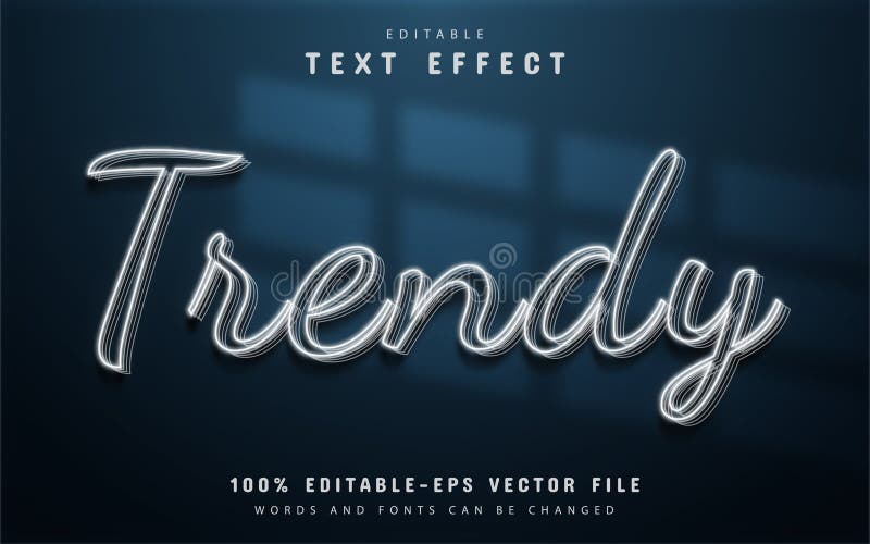 Trendy Text Effect Neon Style Stock Vector - Illustration of modern ...